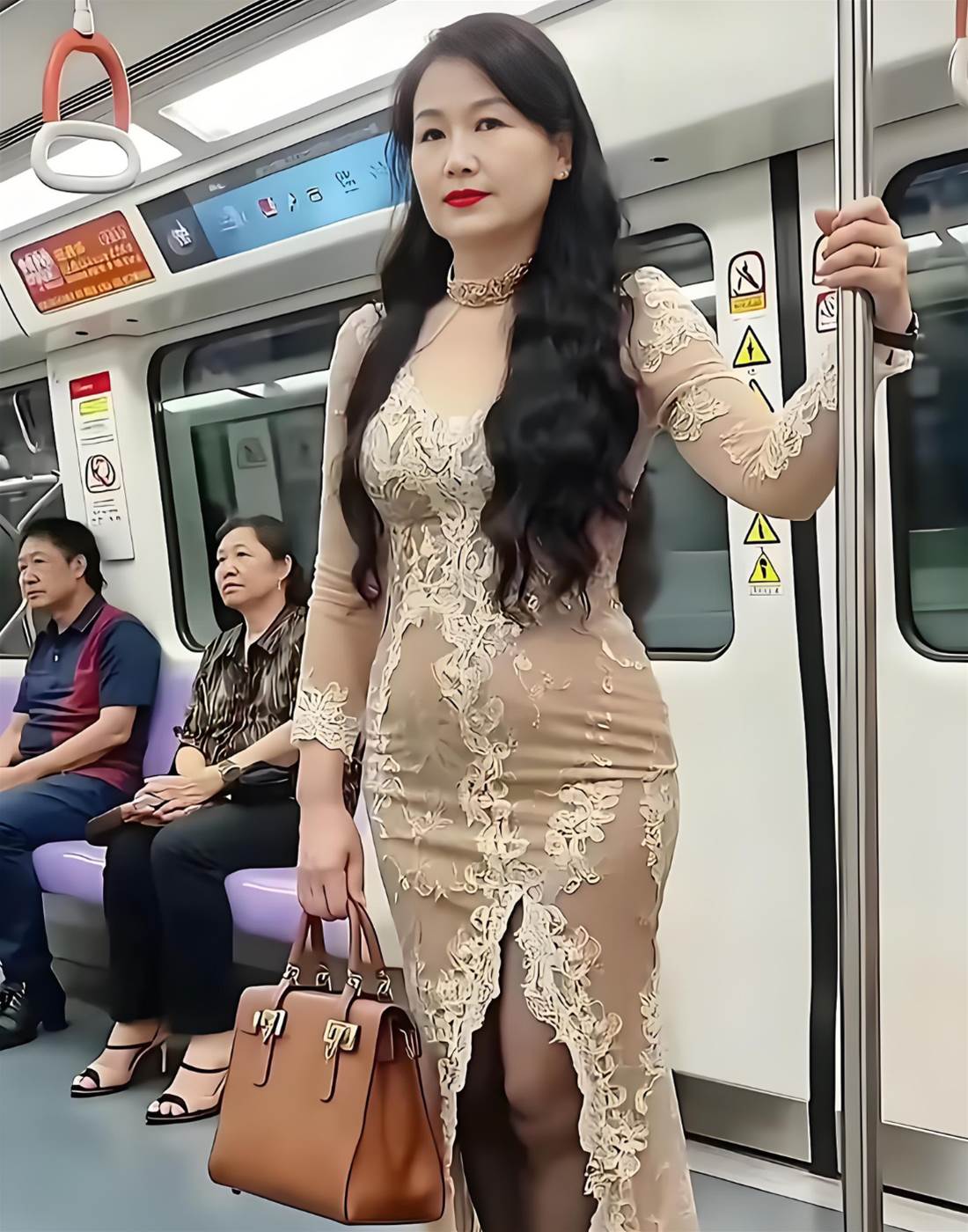 捷運巧遇「優雅貴婦」超搶眼！網友盯脖子「1細節」：這位女士來頭太大了！ - agonew